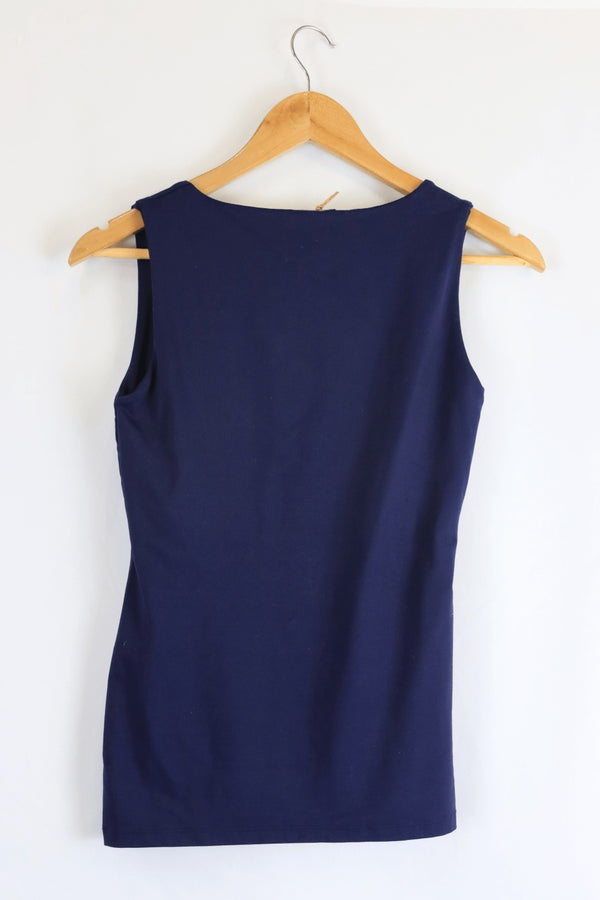 Zara Navy Top 8 - Reluv Clothing Australia