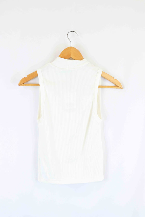 Zara White Sleeveless Top S - Reluv Clothing Australia