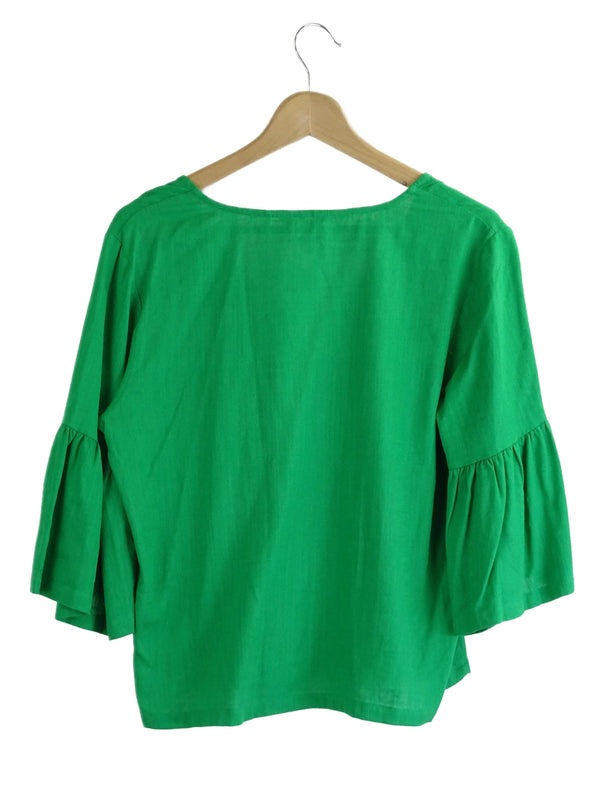 Gorman Green Ruffle Sleeve Top 10 - Reluv Clothing Australia