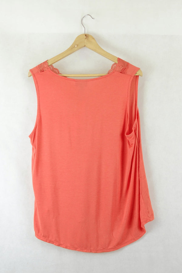 Sussan Sleeveless Coral Top L - Reluv Clothing Australia