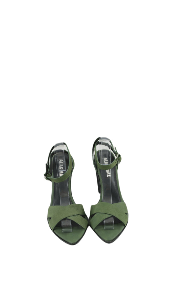 Alias Mae Green Heels Leather 9 (NEW) - Reluv Clothing Australia