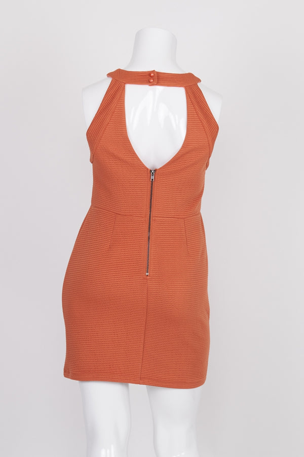 Ladakh Textured Red - Orange Sleeveless Dress L - Reluv Clothing Australia